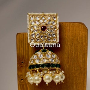Tyaani Inspired Polki Kundan Earrings Elegant Gold Earrings Kundan ...