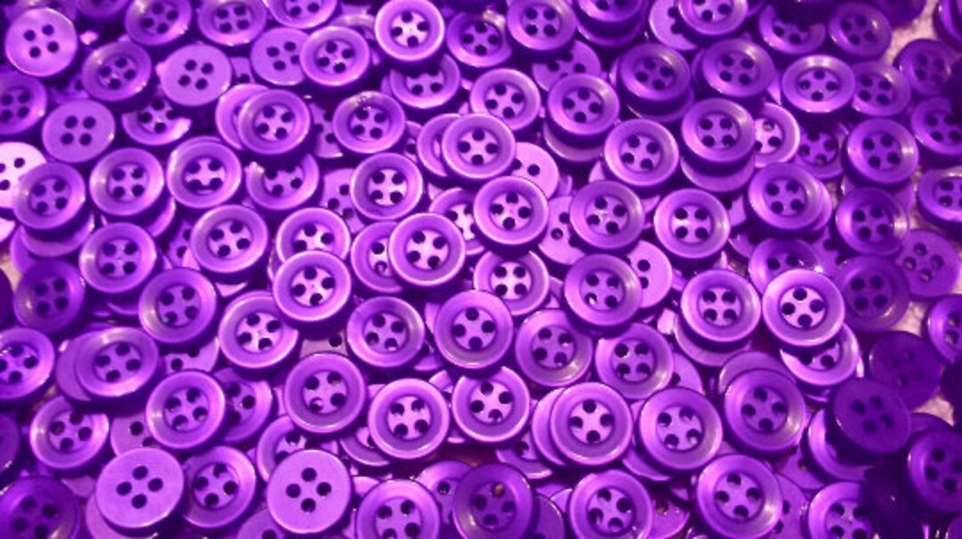 50 Vivid Violet Purple Shirt Buttons, Size 10mm, 16L, Round, Flat Back ...