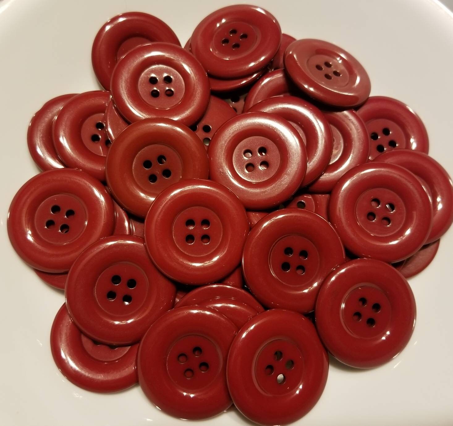 10 Extra Large Deep Red Buttons Size 38mm Round 1-1/2 Inch | Etsy