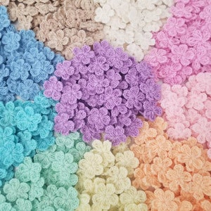50 Colorful Pastel Mini Crochet Flowers, Beautiful Pastel Colors - 3/4 ...