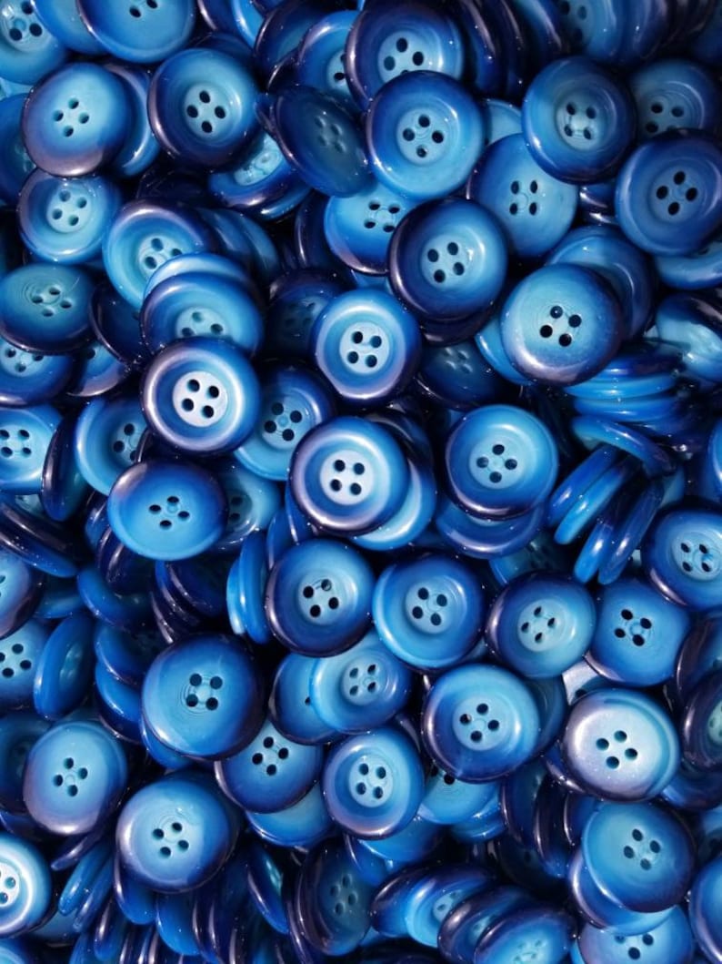 50 Variegated Blue Swirl Buttons size 20mm 13/16 | Etsy