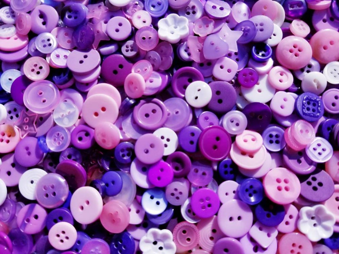 200 Small Sugar Plum Fairy Buttons, Gorgeous Shades of Purples, Pinks ...