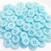 10 Light Aqua Blue Buttons, 4 Holes, 19mm Round Buttons, 3/4 Inch, 30L ...