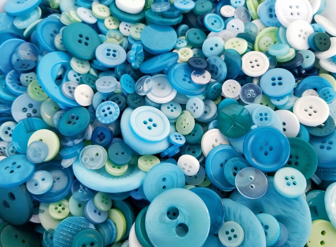 100 Caribbean Wave Buttons, Many Sizes and Styles, Random Bulk Button ...