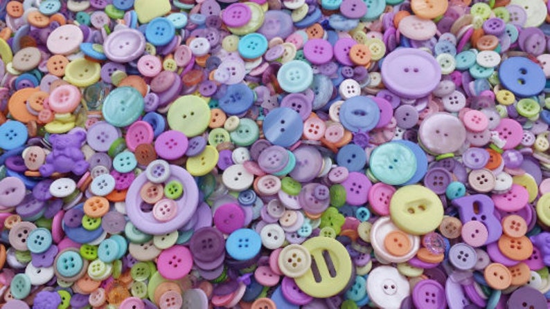 100 Colorful Pastel Buttons by Jen, Easter Buttons, Many Sizes and ...