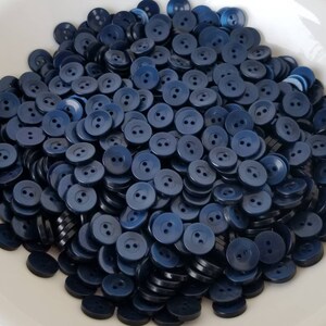 Navy Blue Round 2-hole Buttons, Size 14mm, 9/16", 22L, Flat Back ...