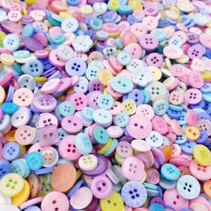 500 Small Pastel Buttons, Many Sizes and Styles, Random Bulk Button ...