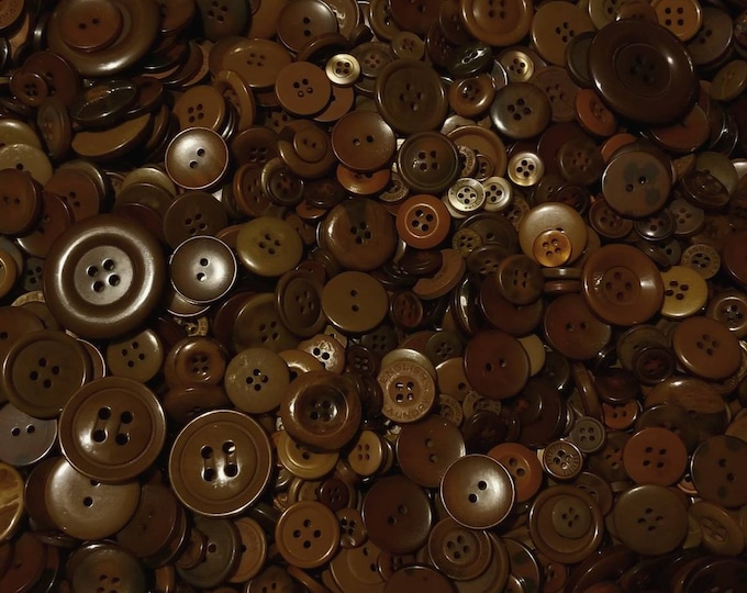 100 Brown Buttons, Many Sizes and Styles, Bulk Button Pack of Beautiful ...