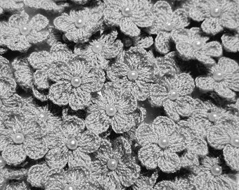 50 Colorful Pastel Mini Crochet Flowers, Beautiful Pastel Colors 3/4 to ...