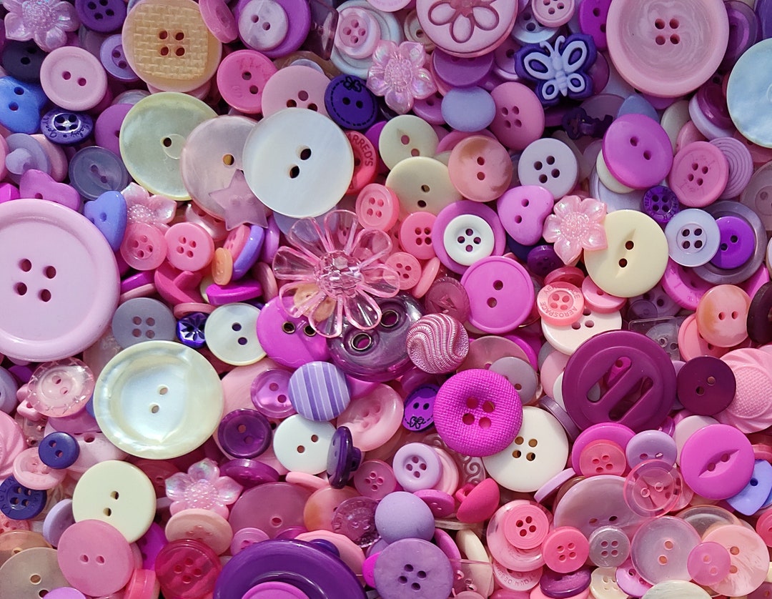 100 Bella Buttons, Many Sizes and Styles, Random Bulk Button Pack ...