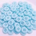 10 Light Aqua Blue Buttons, 4 Holes, 19mm Round Buttons, 3/4 Inch, 30L ...