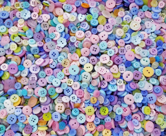 500 Small Pastel Buttons Many Sizes and Styles Random Bulk | Etsy