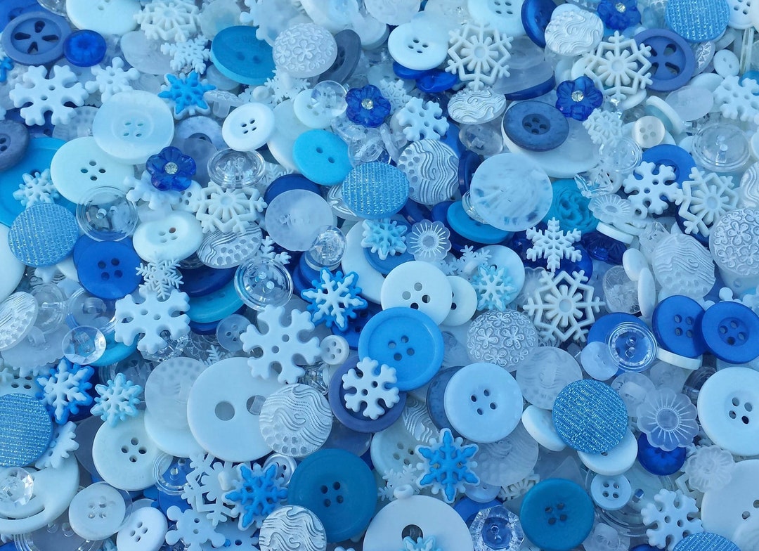 100 Blizzard Buttons, Winter Buttons, Novelty Buttons, Flowers ...