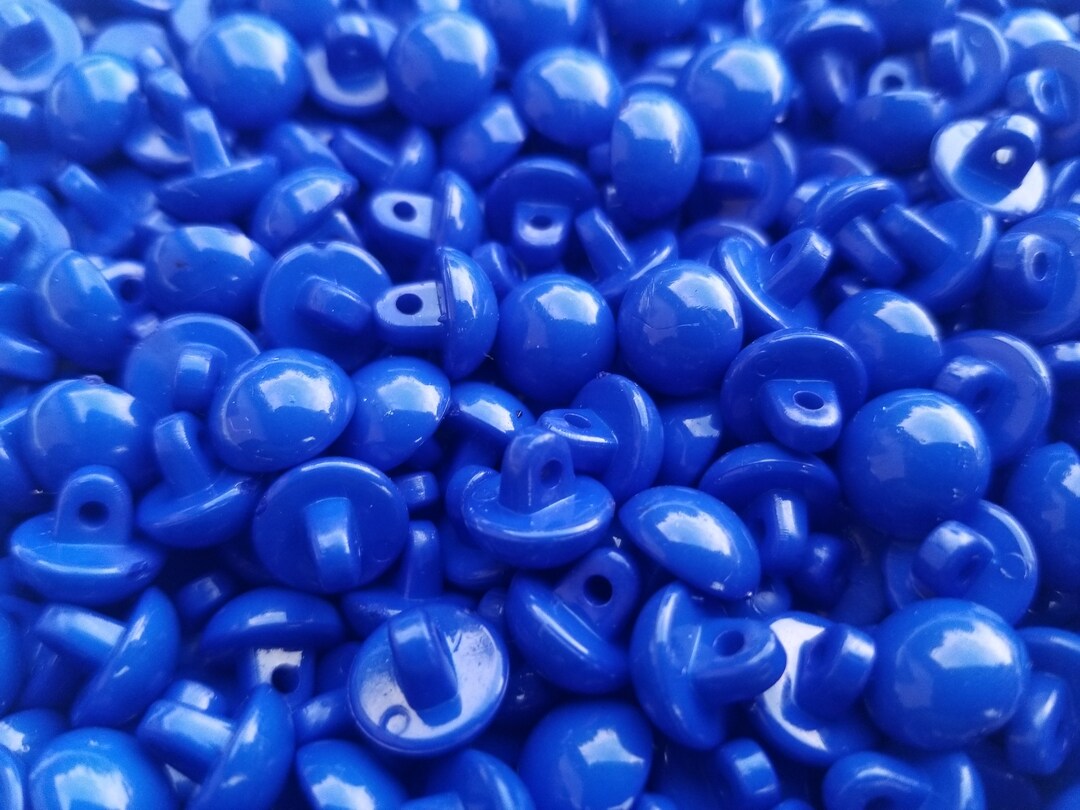 50 or 100 Cobalt Blue Dome Top Shank Buttons, Size 10mm, 16L, Half ...