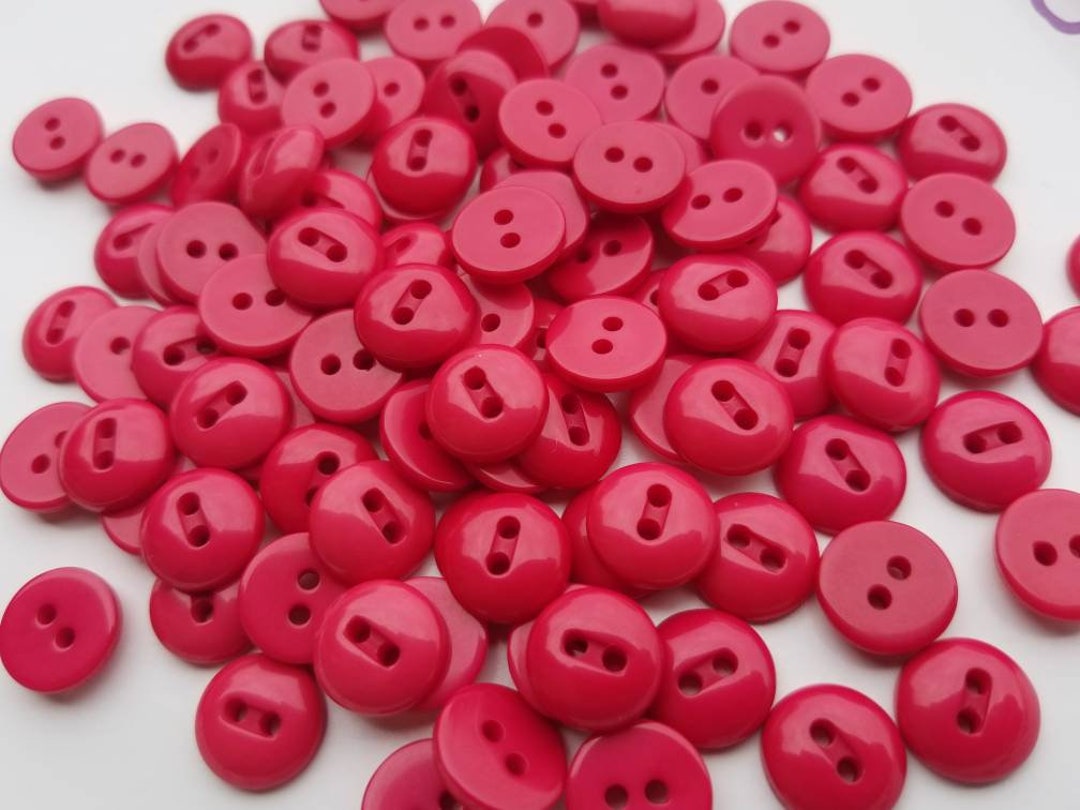 25 Red Bubble Top Buttons, Size 12.5mm, 1/2 Inch, 20L, 2 Sew Through ...