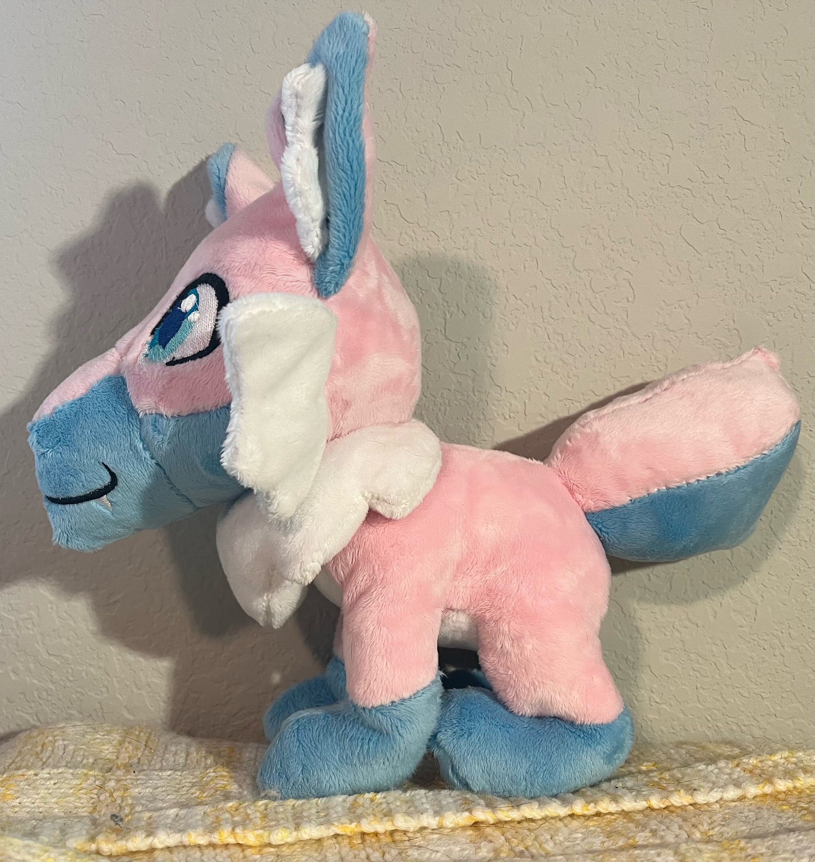 Pink/blue Trans Wolf Pride Plush Minky, Handmade Cute Toy - Etsy