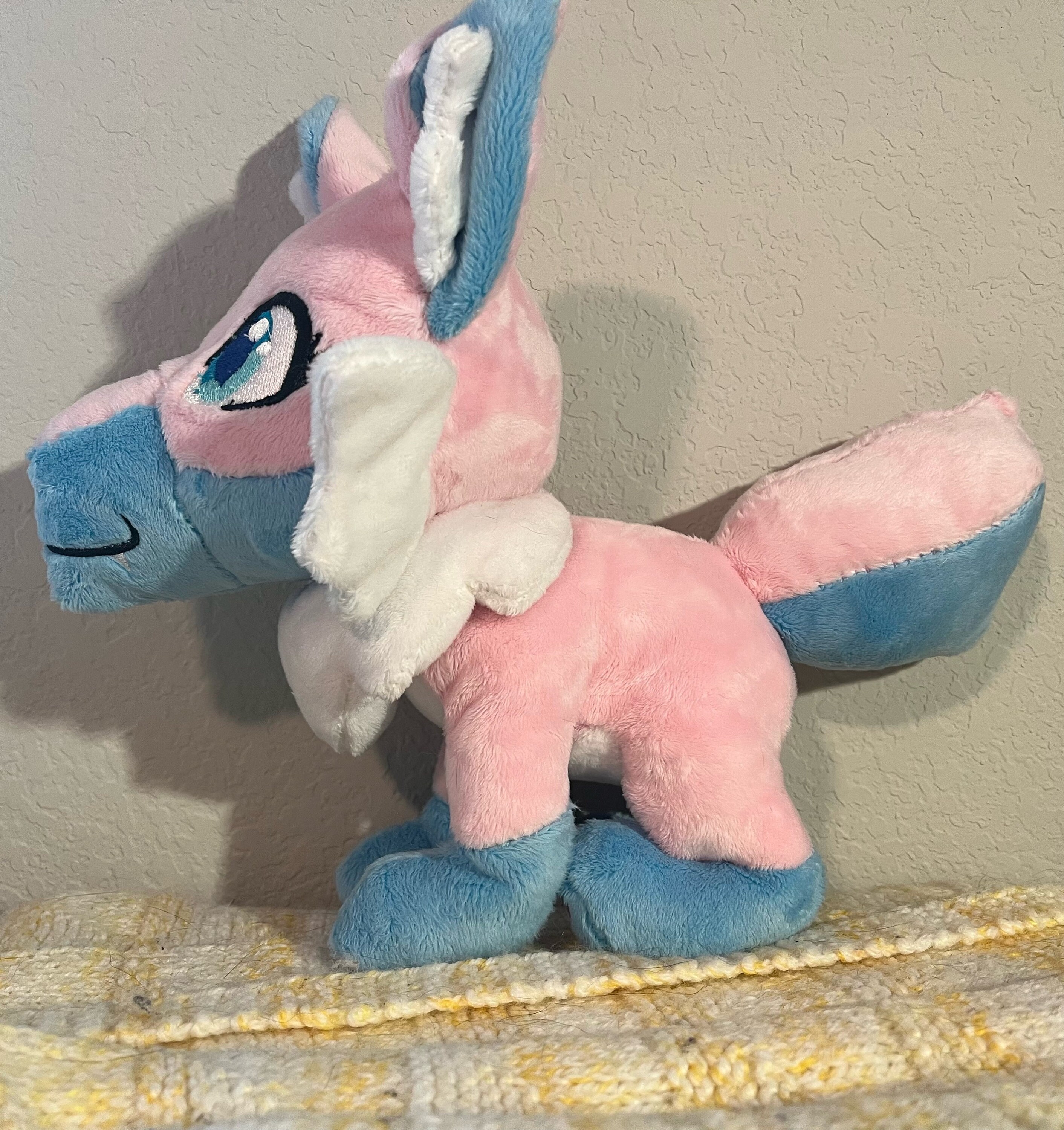 Pink/blue Trans Wolf Pride Plush Minky, Handmade Cute Toy - Etsy