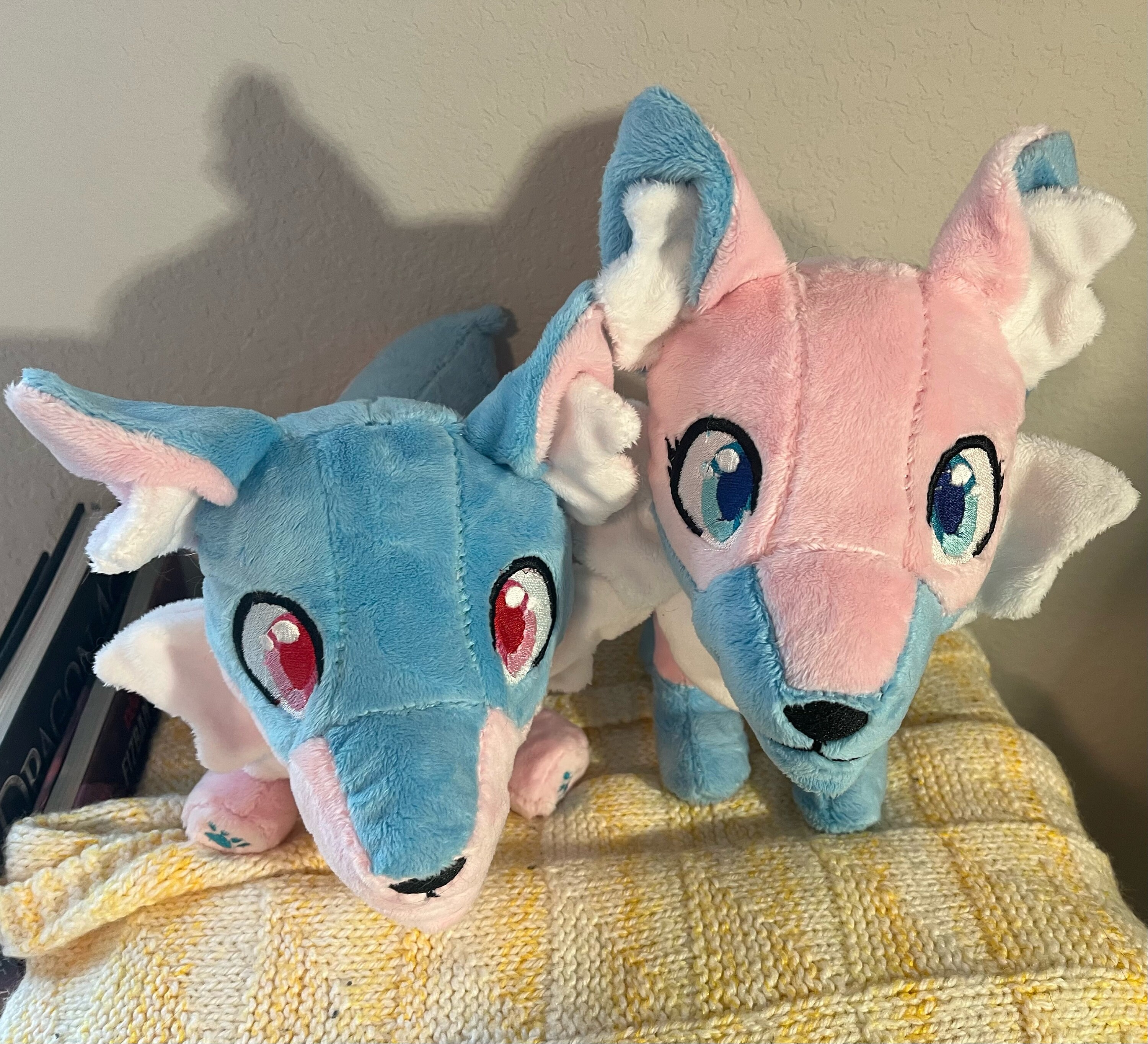 Pink/blue Trans Wolf Pride Plush Minky, Handmade Cute Toy - Etsy