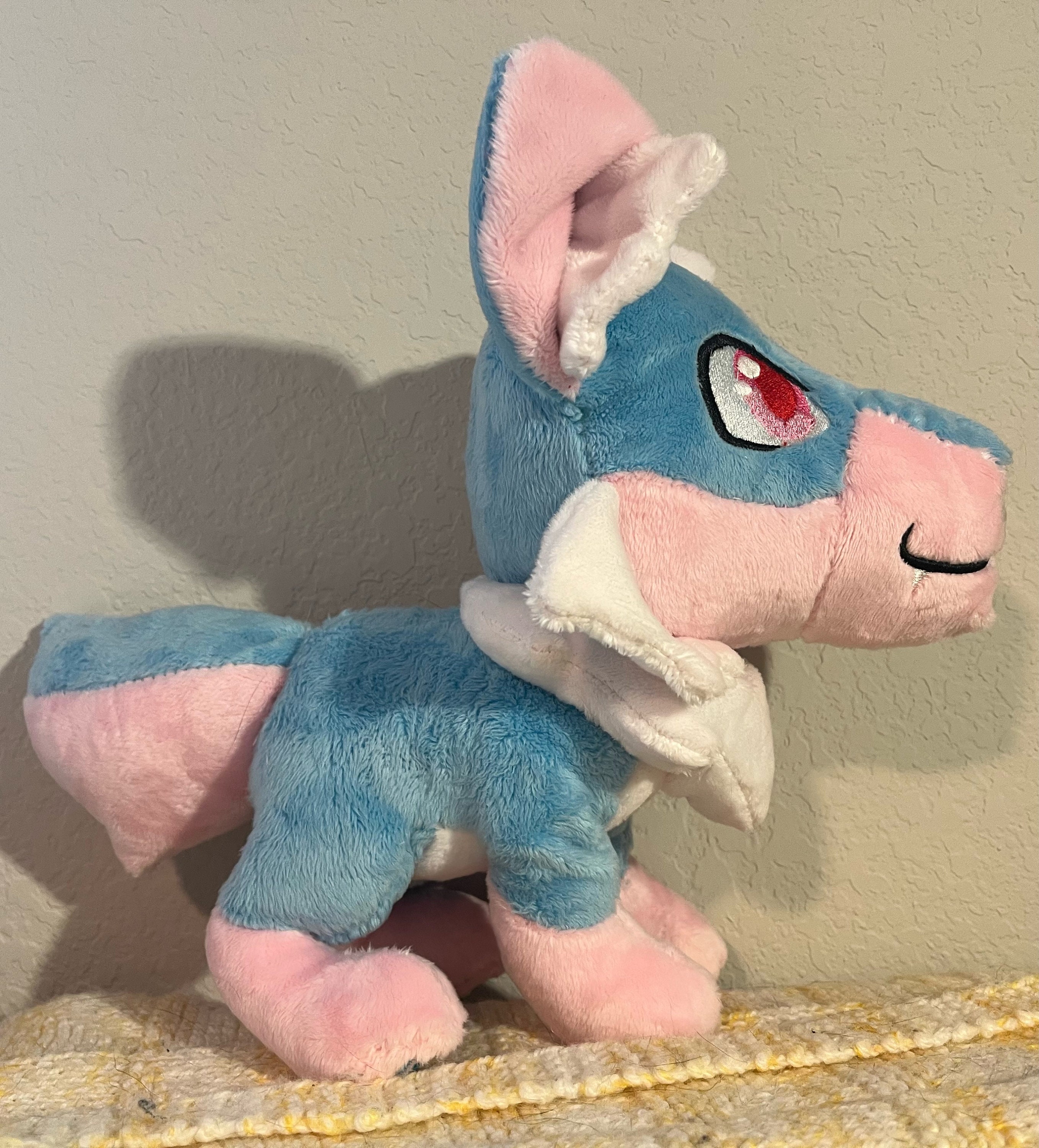 Pink/blue Trans Wolf Pride Plush Minky, Handmade Cute Toy - Etsy