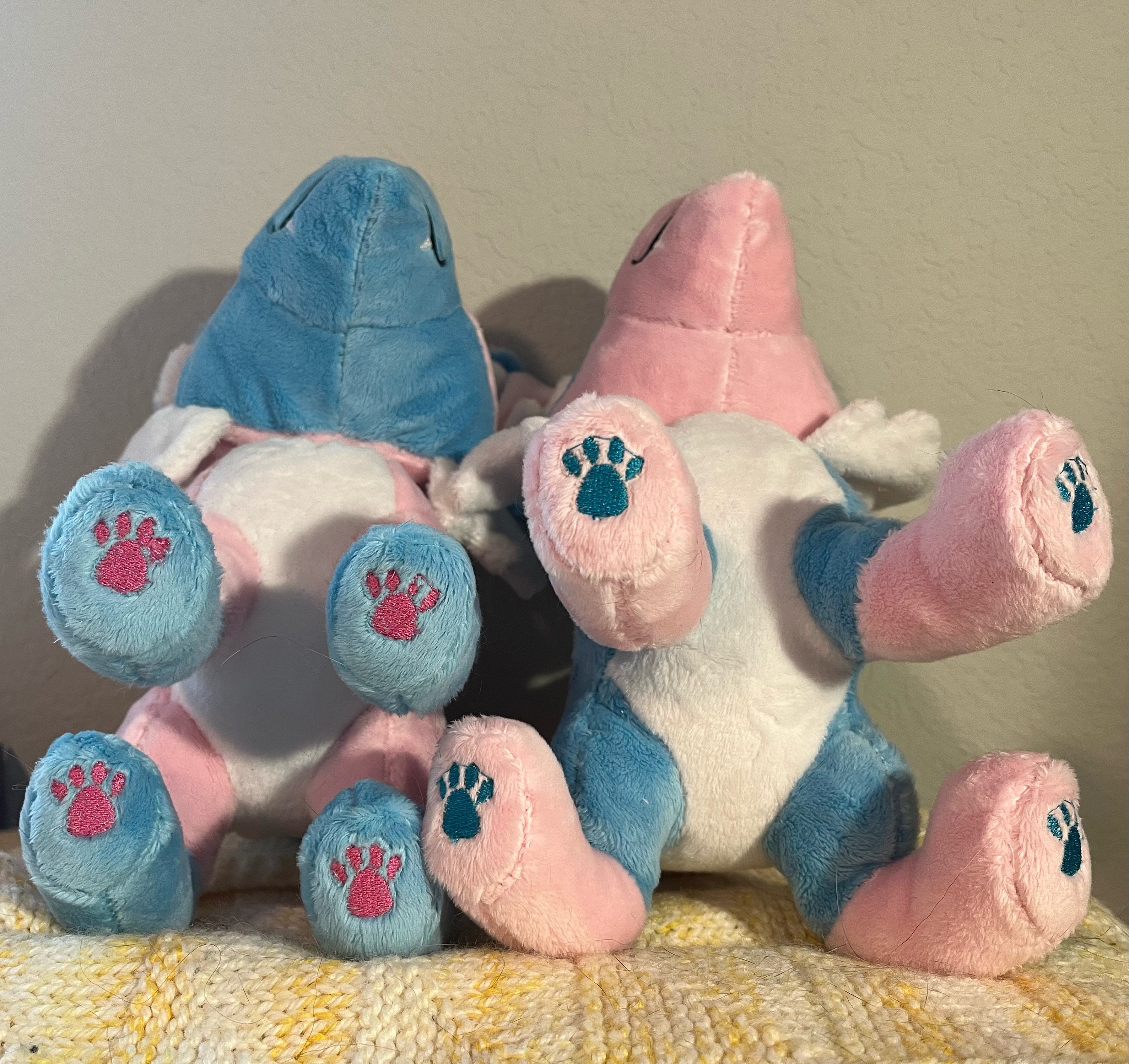 Pink/blue Trans Wolf Pride Plush Minky, Handmade Cute Toy - Etsy