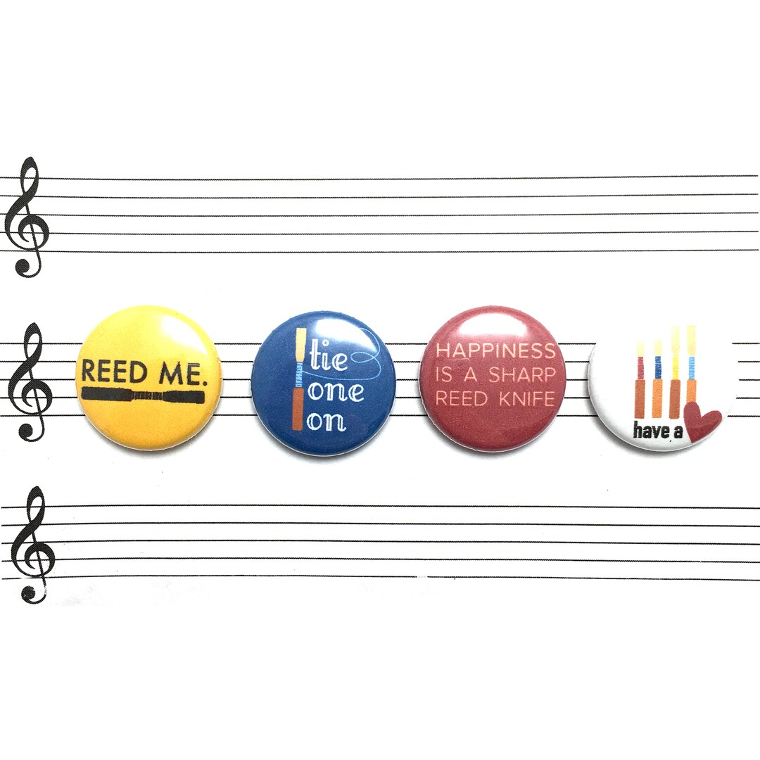 Oboe Pin Set, Reed Me, Oboe Reed Puns, 1 Inch Badges, Mini Button Set ...