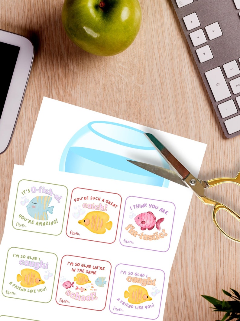 Fish Printable Pack | Fish Themed Gift Tags, Valentine Cards, Ocean ...