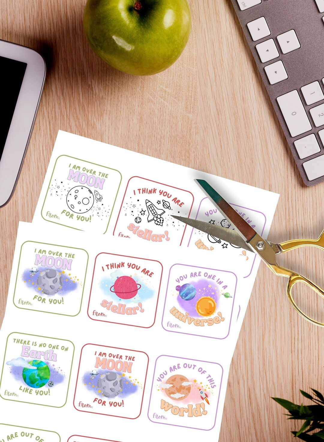 Space Printable Pack | Galaxy Valentine Cards, Party Favors, Class Gift ...
