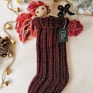 3 SIZES Pixie Stocking Pattern Video Tutorial 4 Knit-dupe Stitches, Knit Look-alike Crochet ...