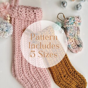 3 SIZES Pixie Stocking Pattern Video Tutorial 4 Knit-dupe Stitches, Knit Look-alike Crochet ...