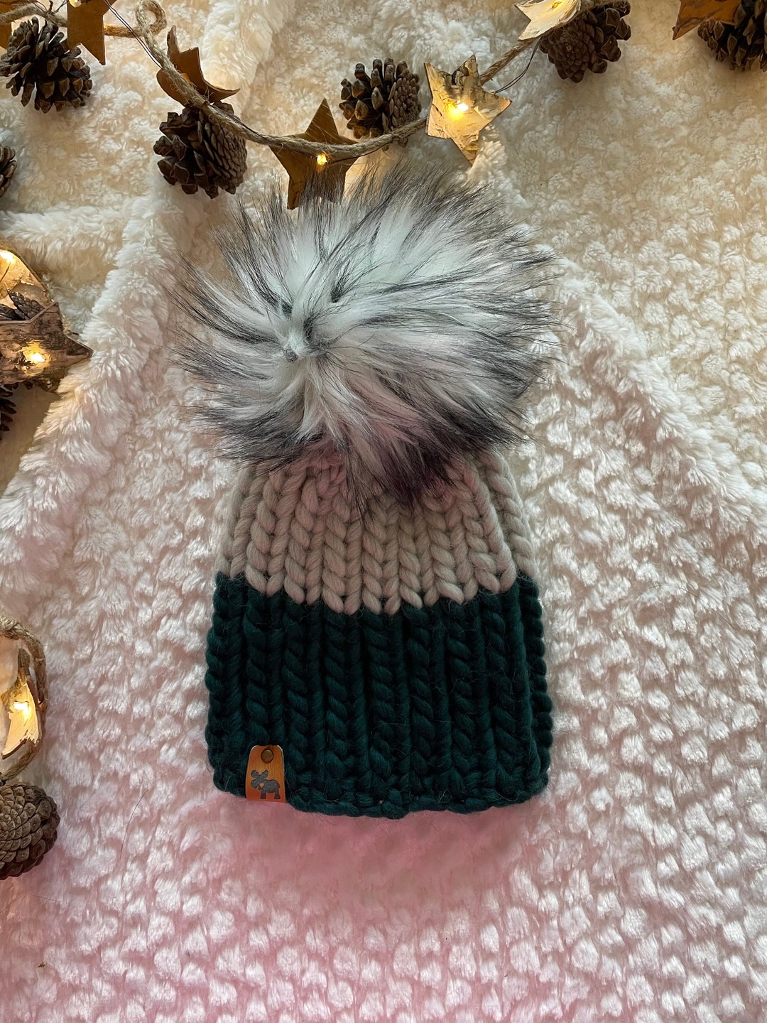 Kids Luxury Handknit Toque | Hat | Beanie | Faux Fur Pompom | Made in ...