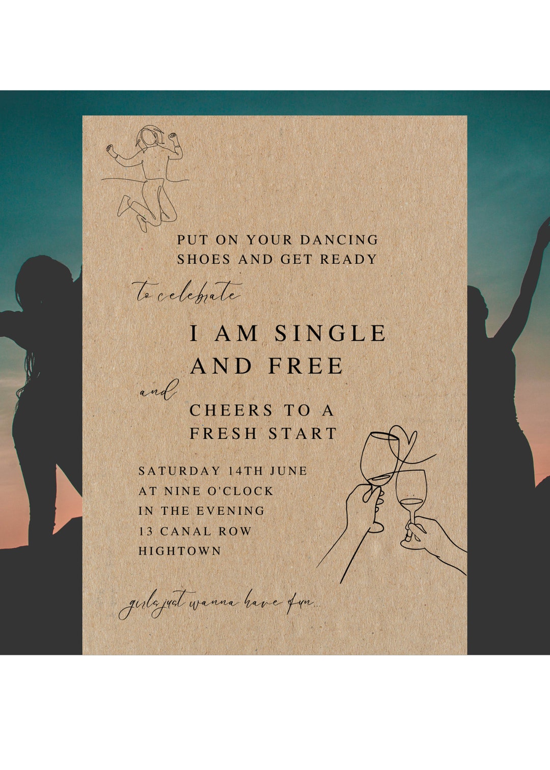 EDITABLE Break-up Party/drinks/cocktails Invitation, Invite, Break up ...