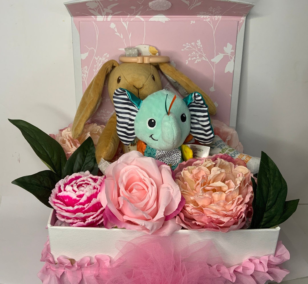 Diaper Gift Box for Girl Diaper Gift Box Baby Shower Gift Pink Diapers ...