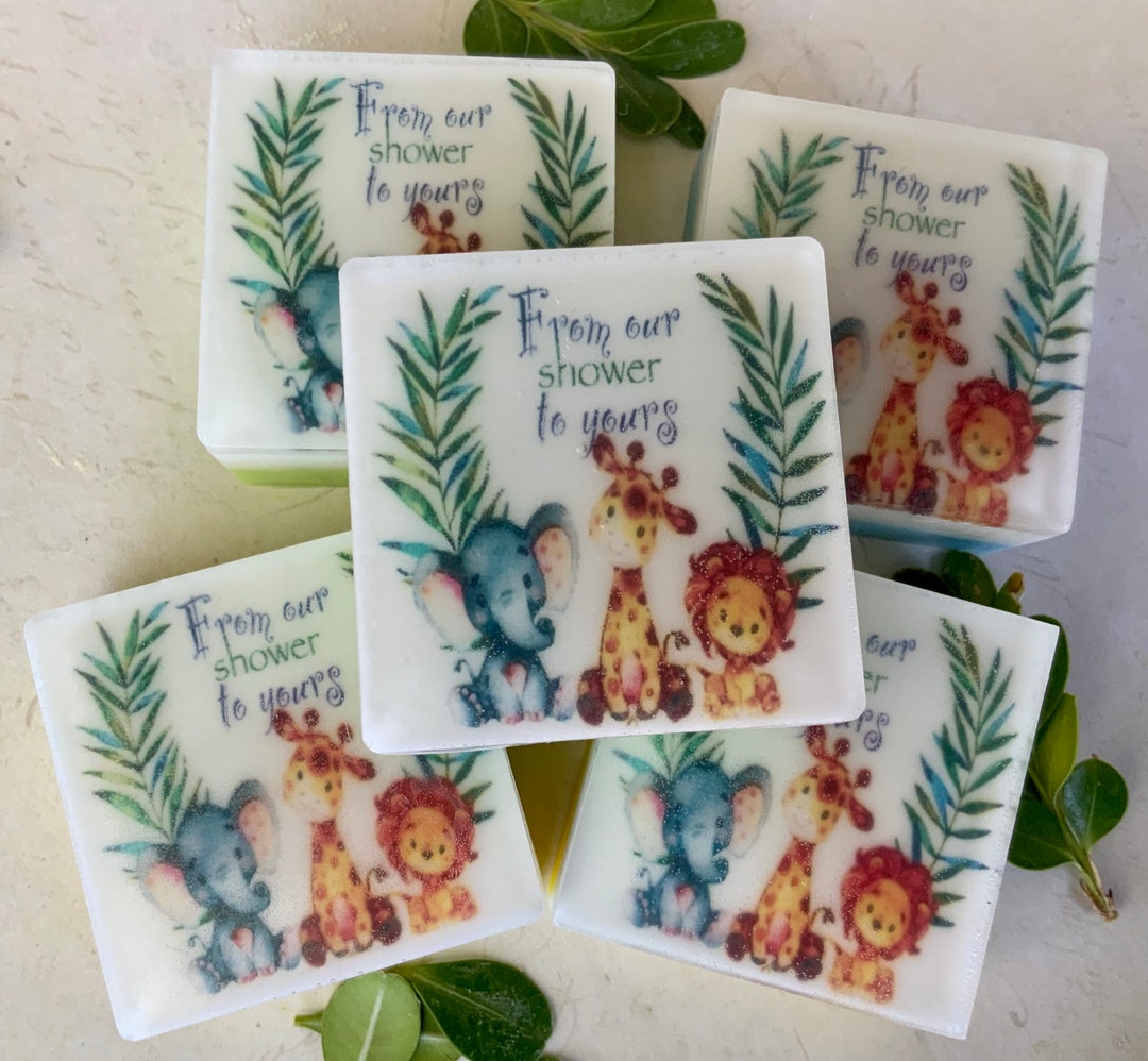 Baby Shower Soap Favors, Safari Theme Unisex Baby Shower Soap Favors ...