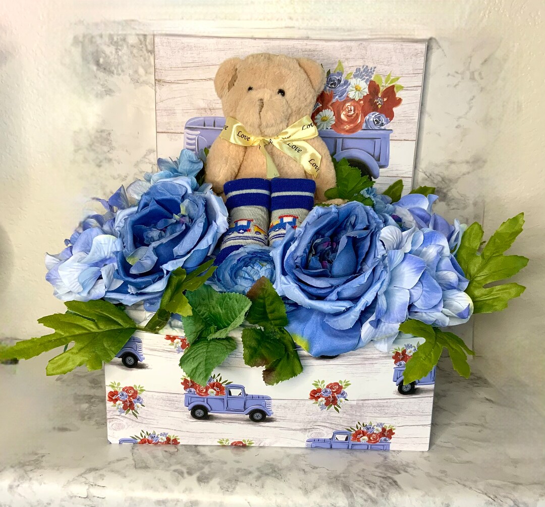 Diaper Gift Box Unisex Diaper Gift Box Baby Shower Gift Bee/sunflowers ...