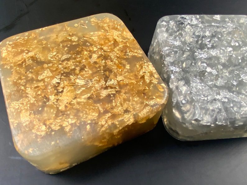 24K Gold Leaf Soap Set: Luxury Face & Body Wash (set of 2) - Etsy