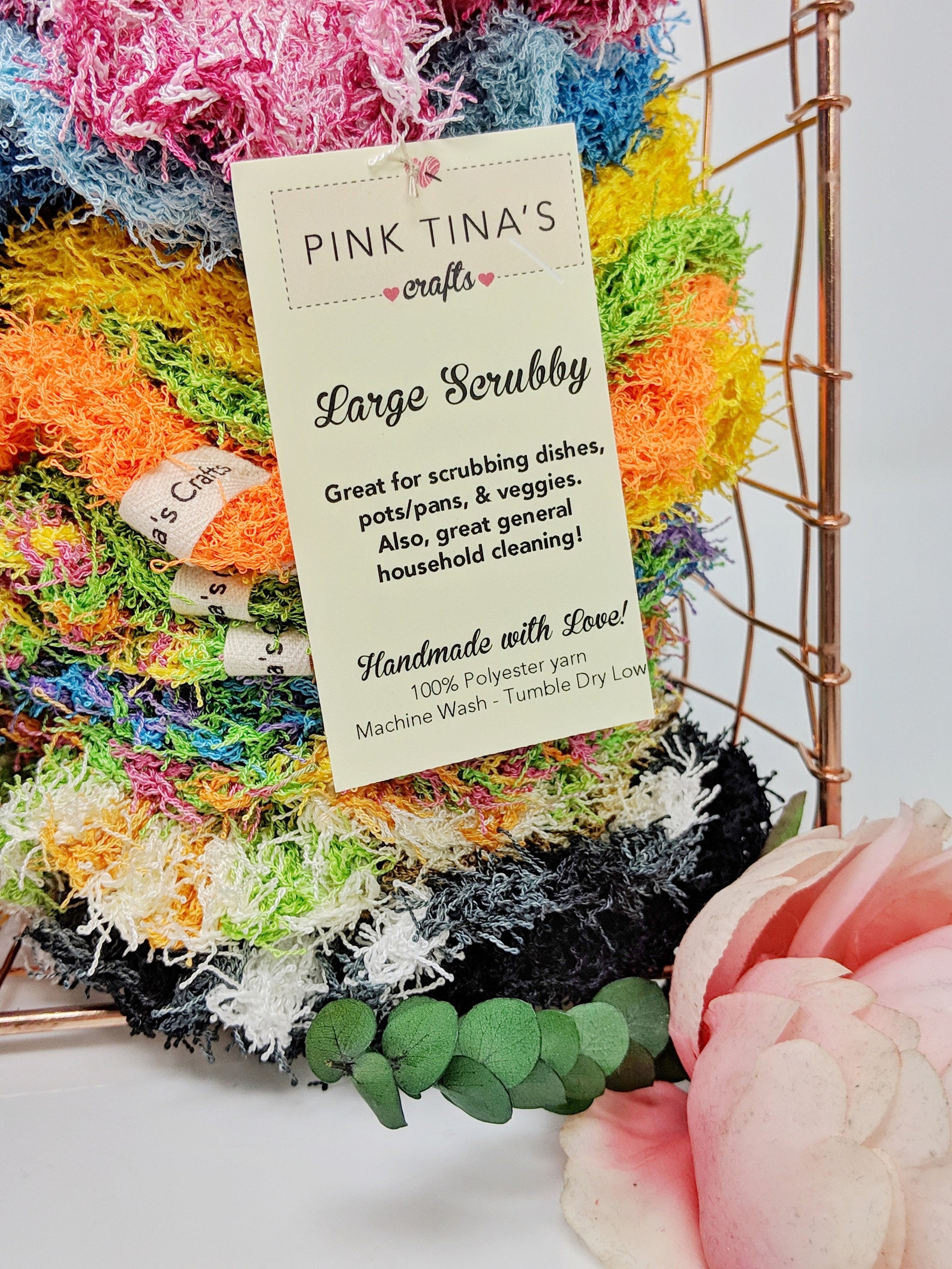 Set of 3-large Scrubbies crocheted Eco-friendly Reusable & - Etsy