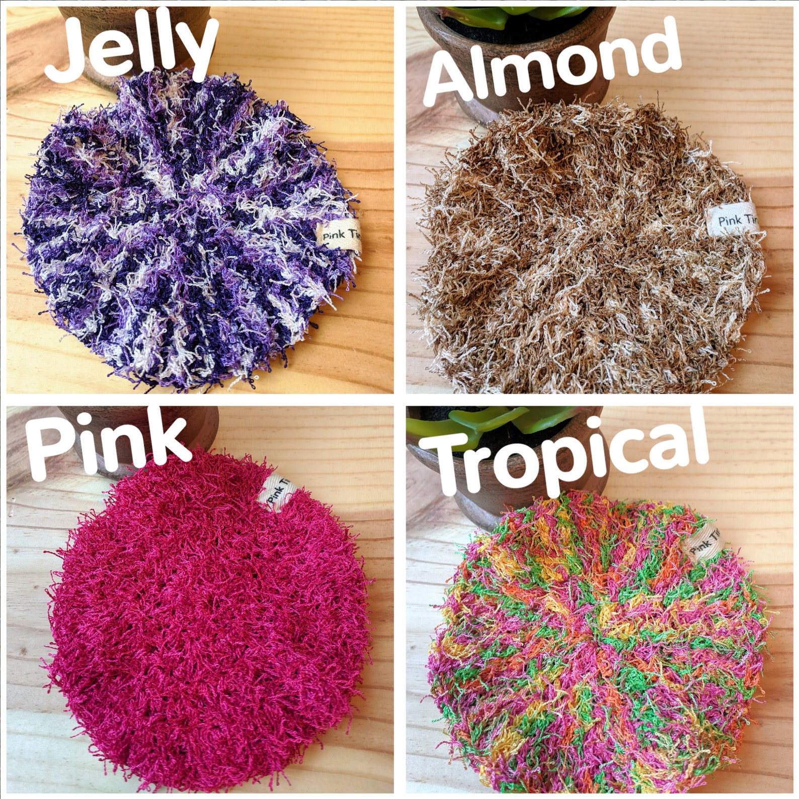 Set of 3-large Scrubbies crocheted Eco-friendly Reusable & - Etsy
