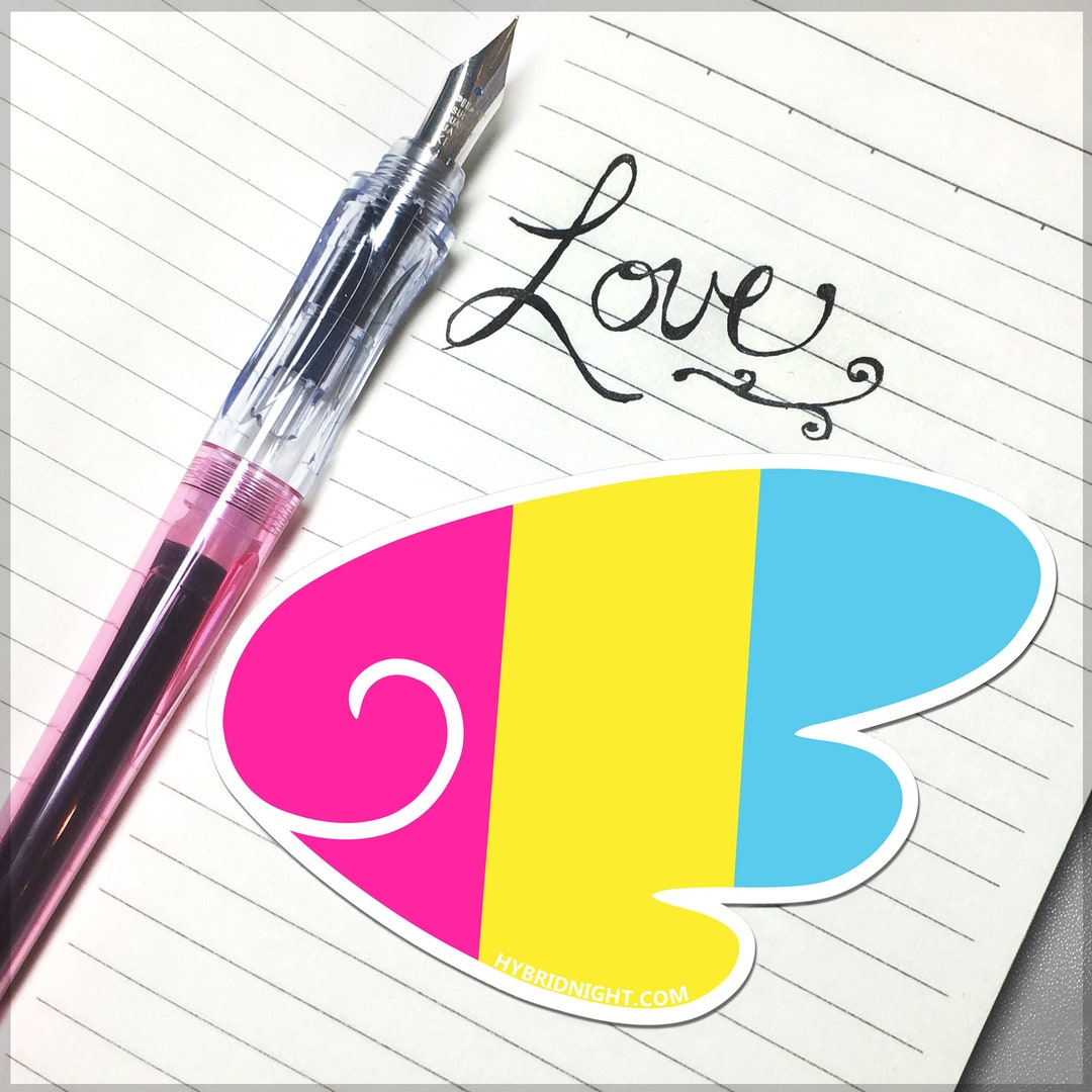 Pansexual / Pans Pride LGBT Vinyl Stickers, Cute Wing Kawaii Rainbow ...