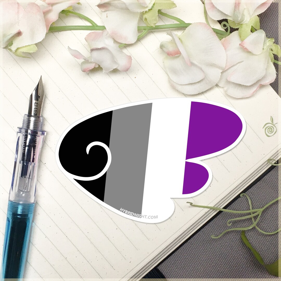 Asexual / Ace Pride LGBT Vinyl Stickers, Cute Wing Kawaii Rainbow LGBTQ ...