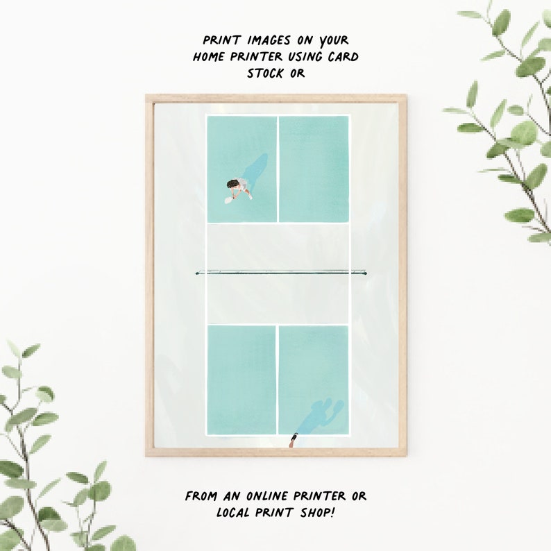 PICKLEBALL Illustration, Modern PRINTABLE, Wall Art, Game, Sport ...