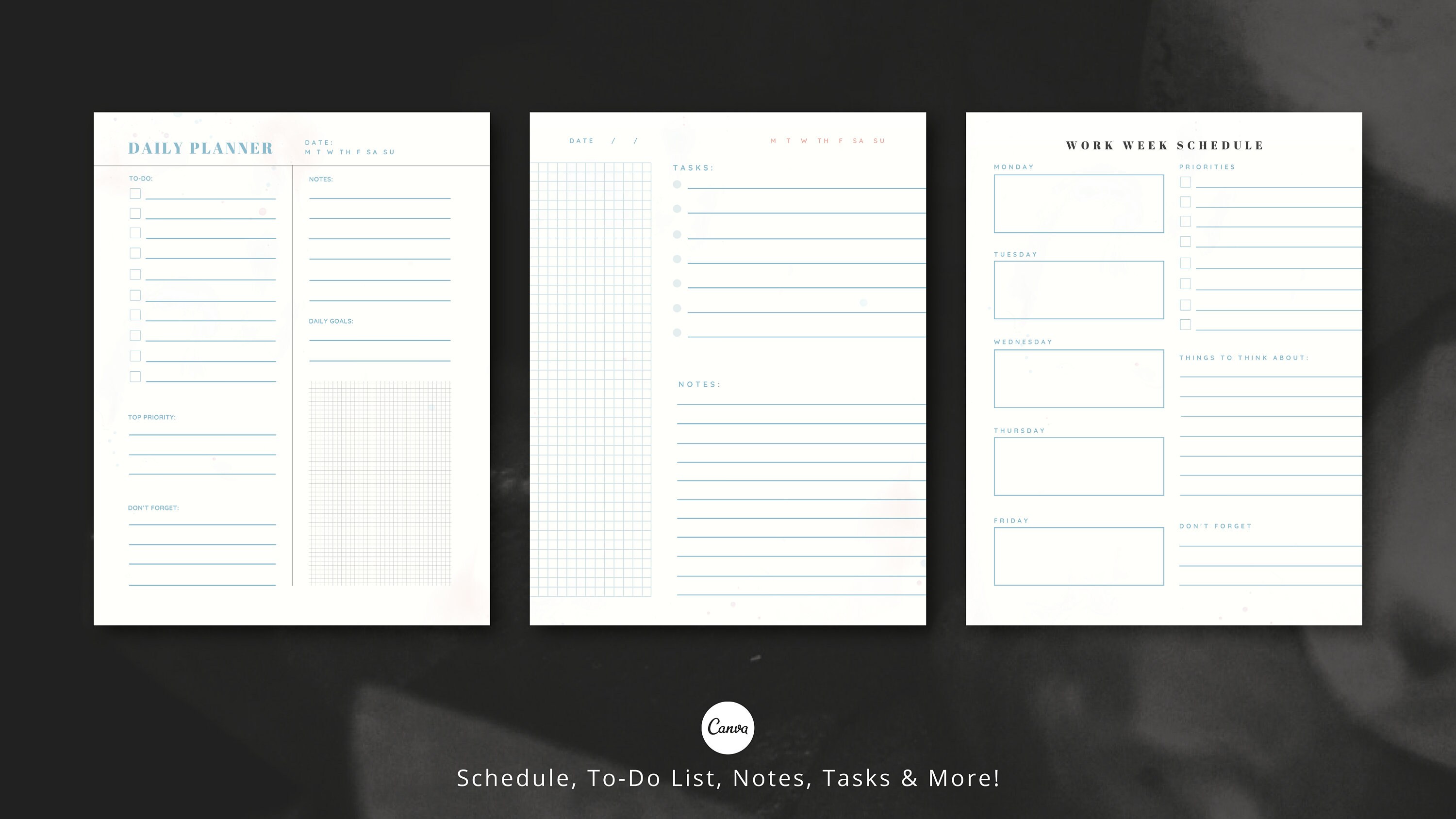 PRINTABLE Canva Template, Digital Download, Daily Schedule Planner ...