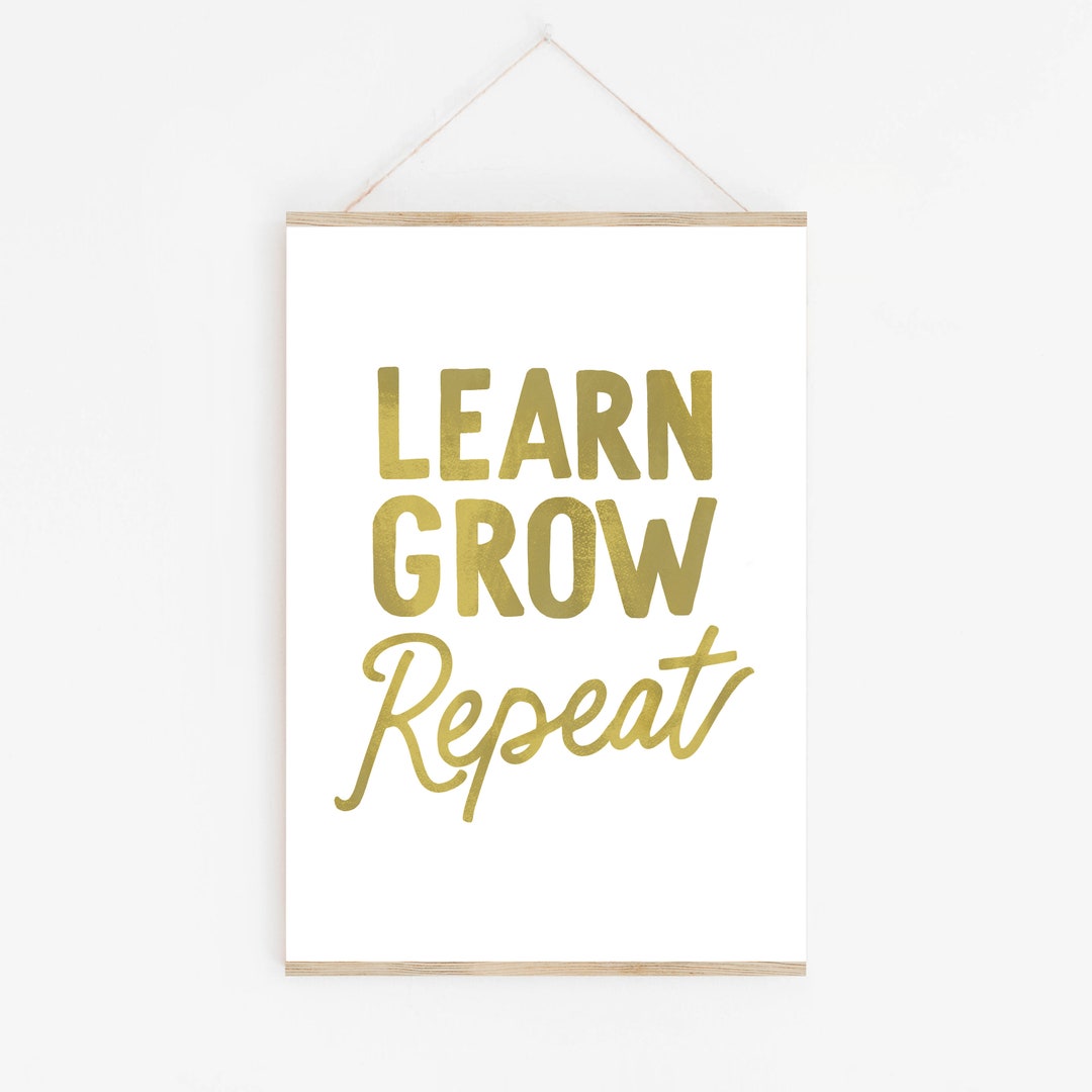 Learn Grow Repeat, Kid Printable, Classroom Art, Digital Download ...