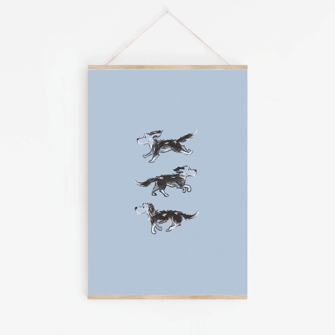 DOG Sketch Illustration, Wall Art Poster, Nursery Art, Dog Collection ...