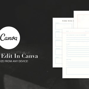 PRINTABLE Canva Template, Digital Download, Daily Schedule Planner ...