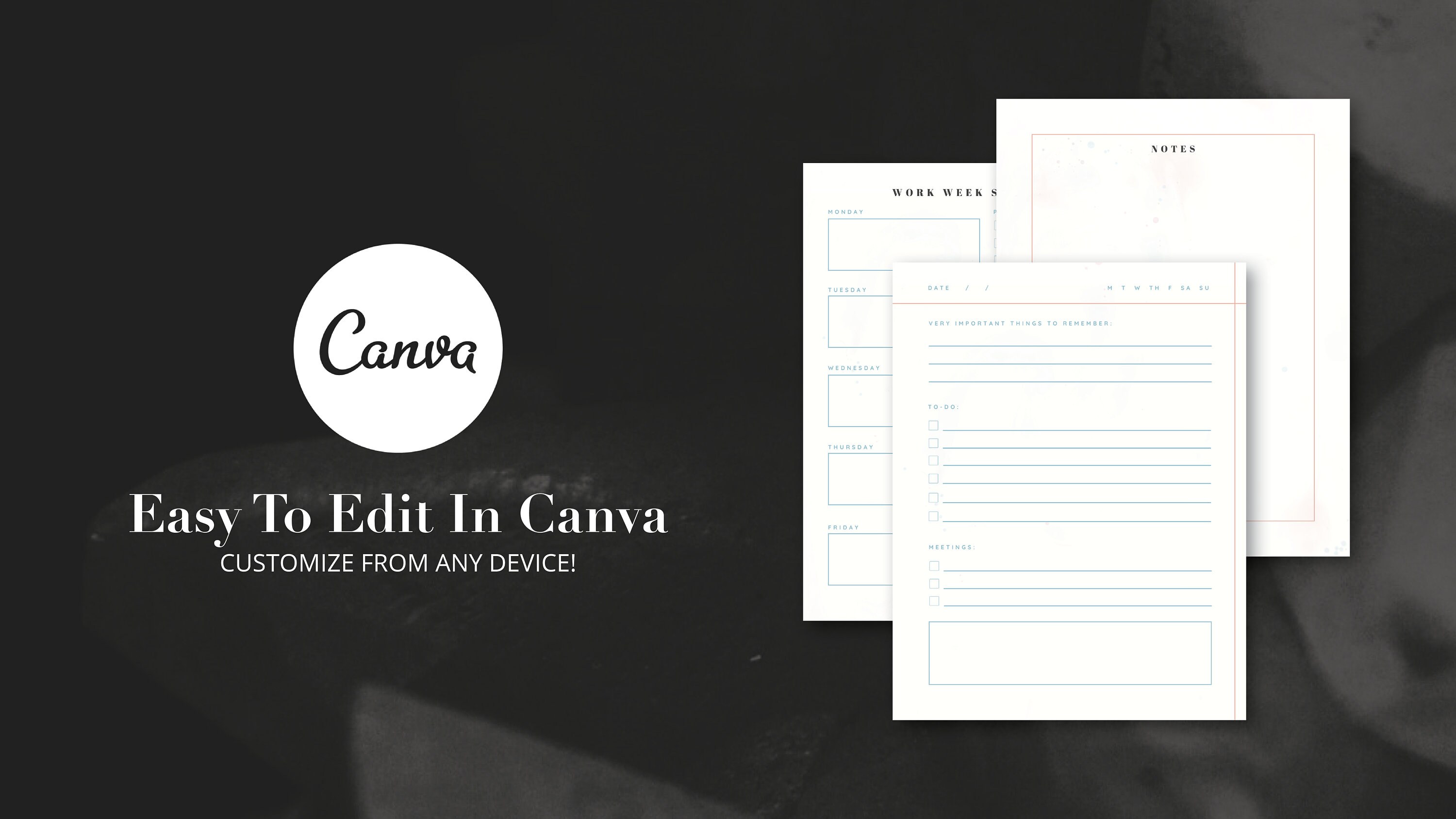 PRINTABLE Canva Template, Digital Download, Daily Schedule Planner ...