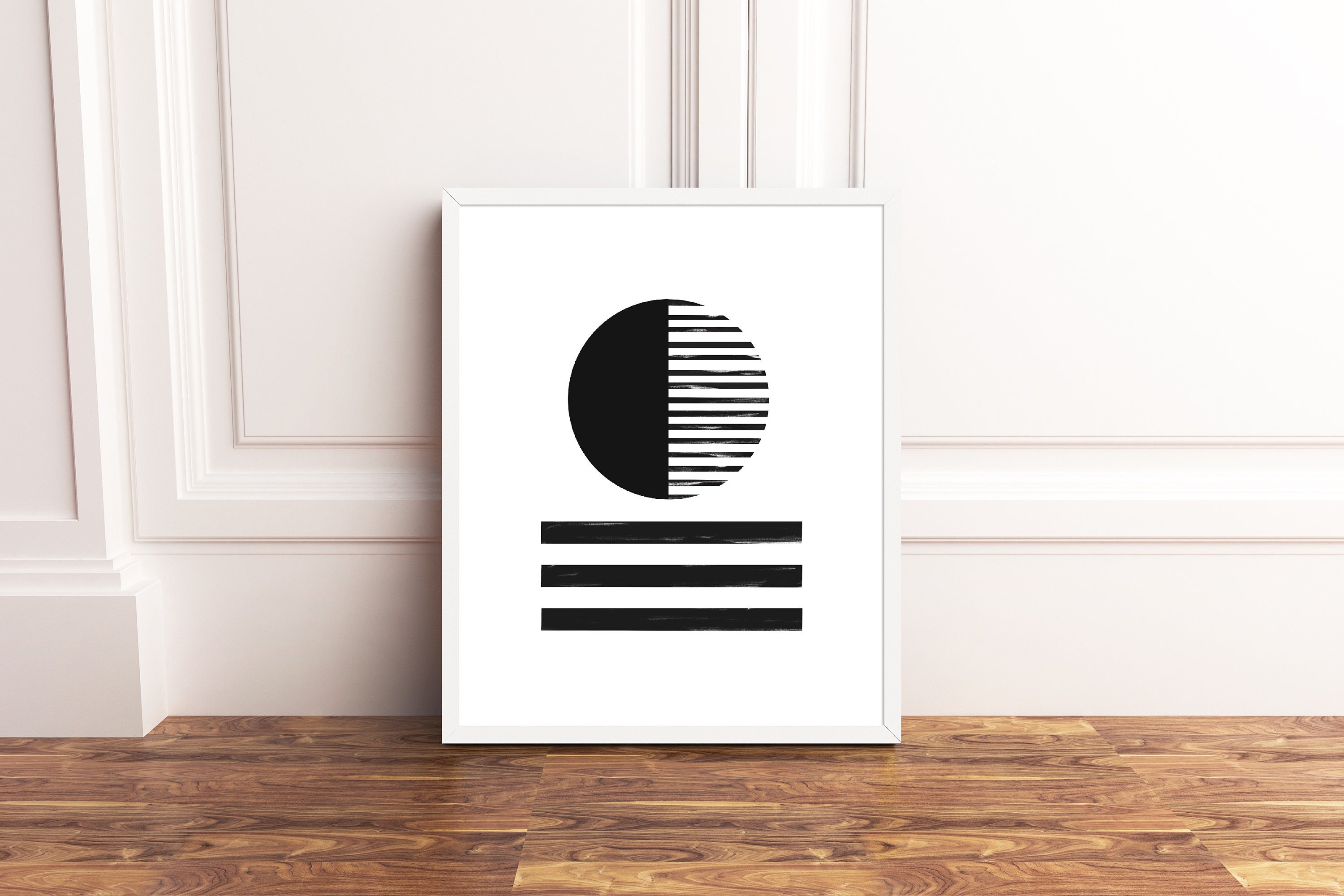 Modern PRINTABLE Wall Art Black Circle Block Print Sign - Etsy