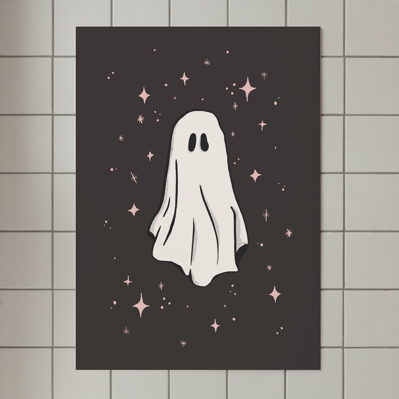 Ghost Sparkle, Sheet Ghost, AUTUMN, HALLOWEEN Print, Fall, Wall Decor ...