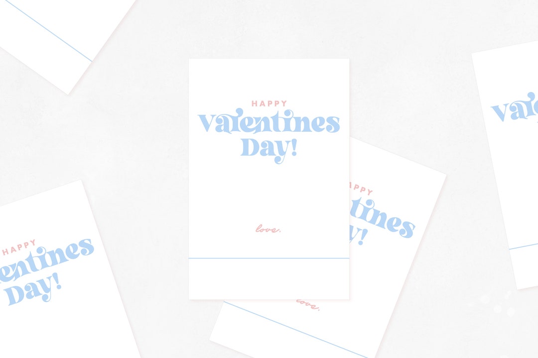 Valentine's Day Card, Digital Printable Valentine Cards, Kid's ...