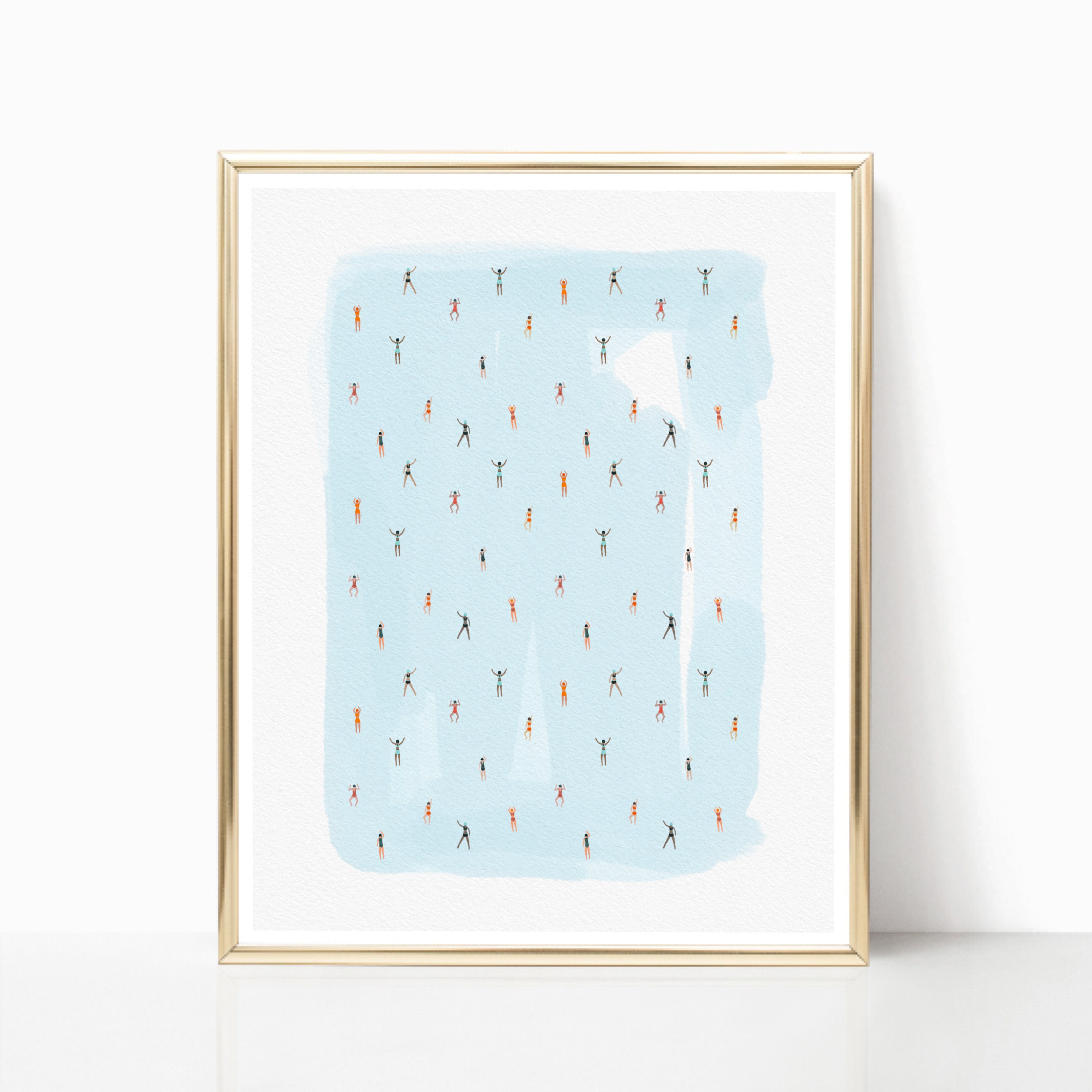 Swimmer Illustration Printable Swimsuit Water Swimming - Etsy