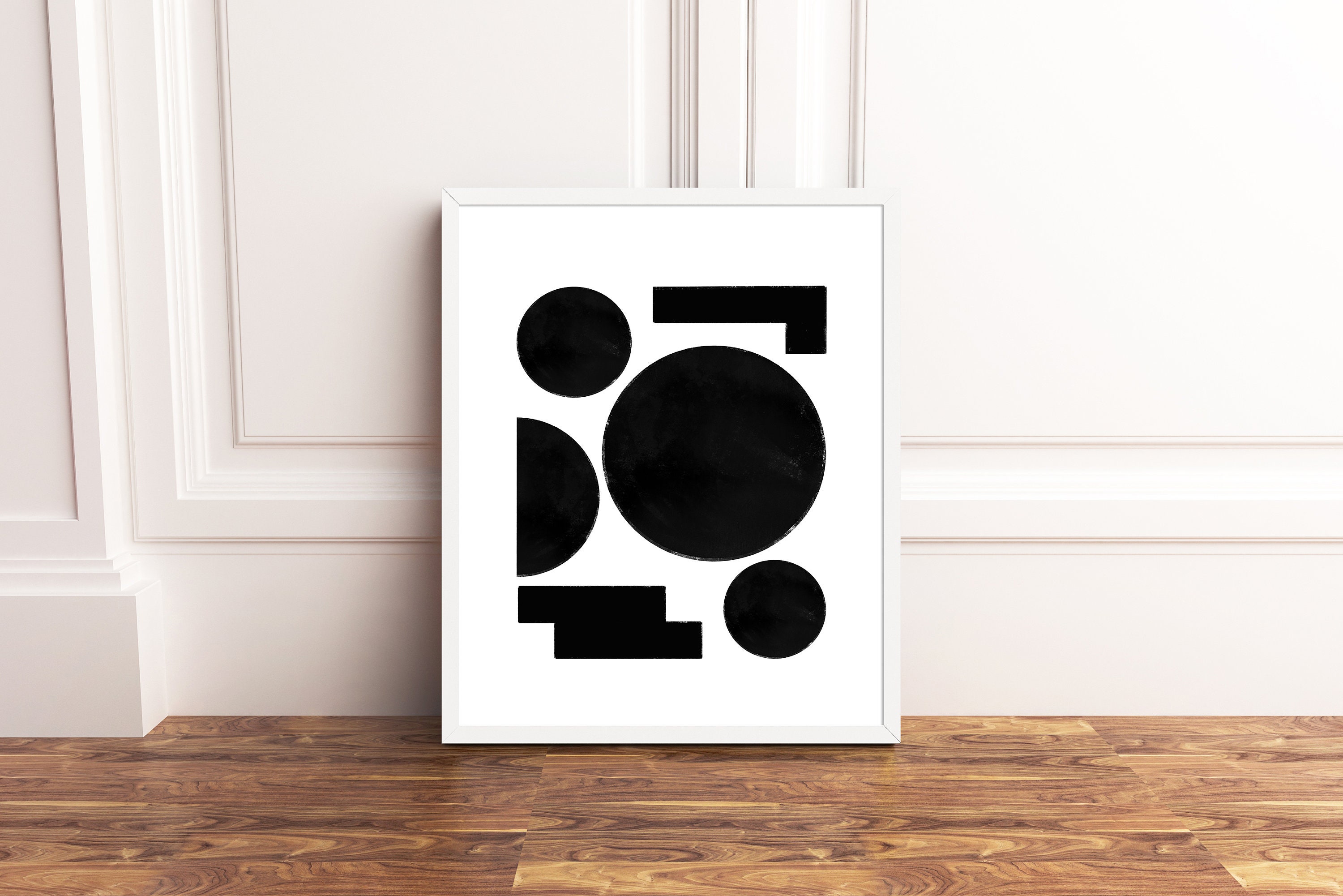 Modern PRINTABLE Wall Art, Black Mid-century Modern Abstract Print Sign ...